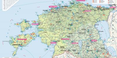 Estijos žemėlapis - Žemėlapiai, Estija (Šiaurės Europoje - Europa)